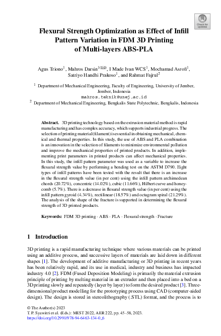 (PDF) Flexural Strength Optimization as Effect of Infill Pattern ...
