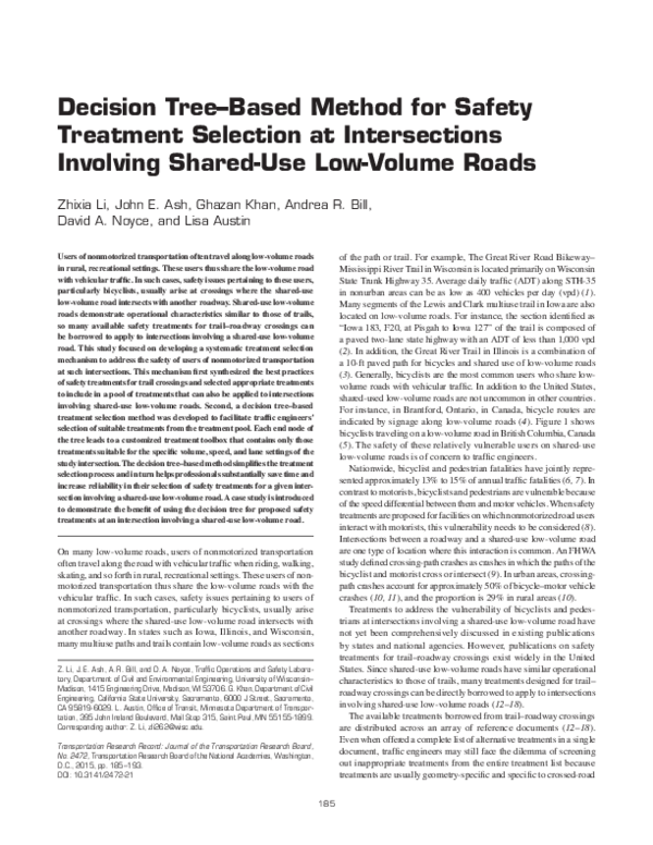 (PDF) Decision Tree–Based Method for Safety Treatment Selection at ...
