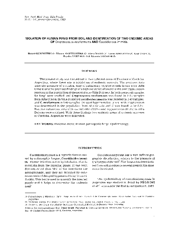 (PDF) Isolation of human fungi from soil and identification of two ...
