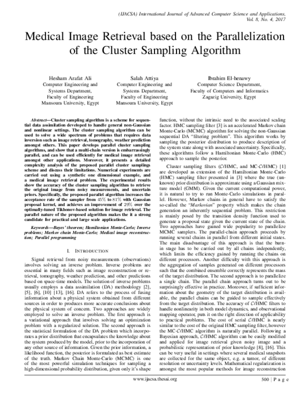 (PDF) Medical Image Retrieval based on the Parallelization of the Cluster Sampling Algorithm