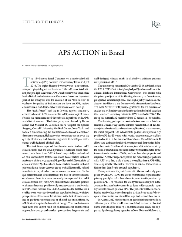 (PDF) APS ACTION no Brasil