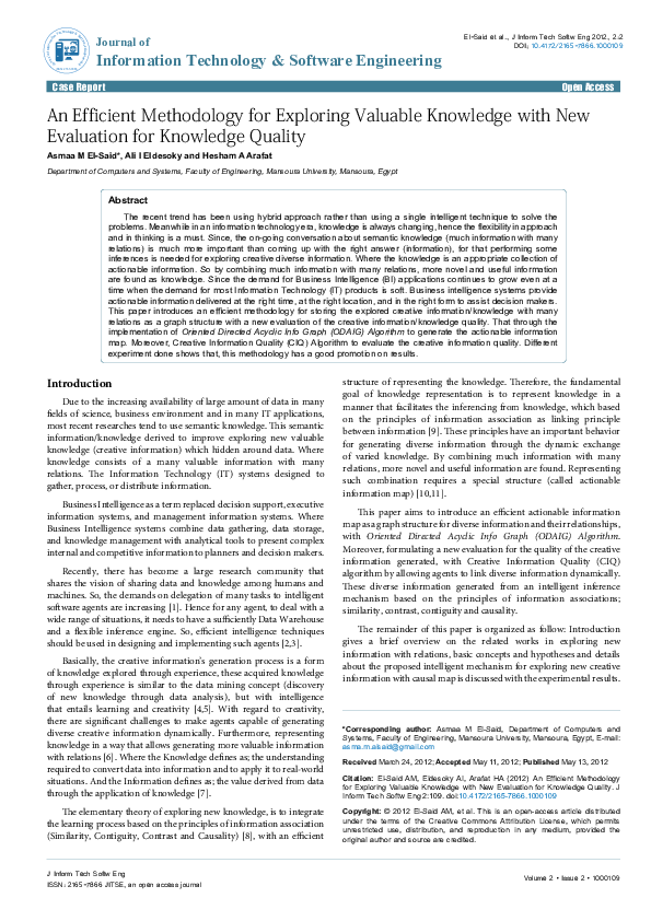 (PDF) An Efficient Methodology for Exploring Valuable Knowledge with New Evaluation for ...