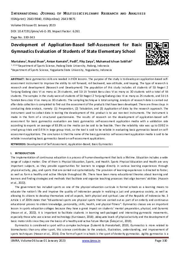 (PDF) Development of Application-Based Self-Assessment for Basic Gymnastics Evaluation of ...