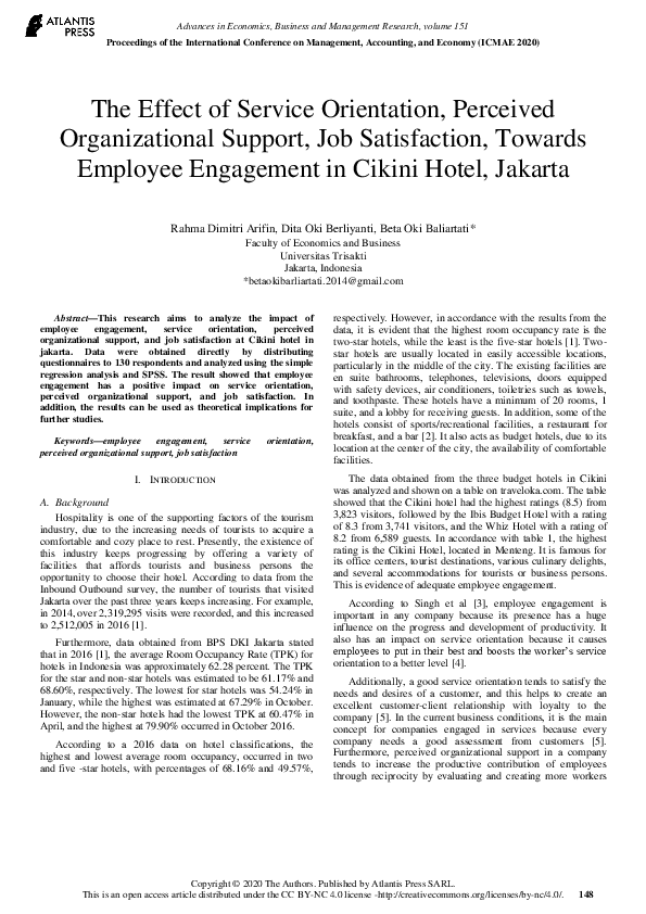 (PDF) The Effect of Service Orientation, Perceived Organizational Support, Job Satisfaction ...