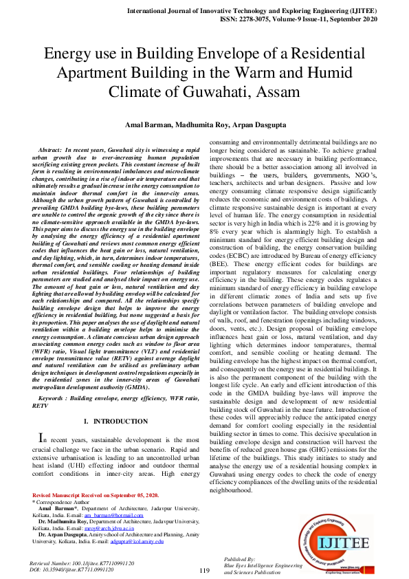 (PDF) Energy use in Building Envelope of a Residential Apartment ...