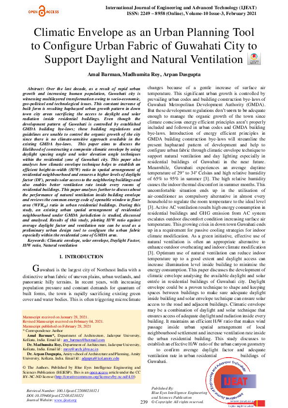 (PDF) Climatic Envelope as an Urban Planning Tool to Configure Urban ...