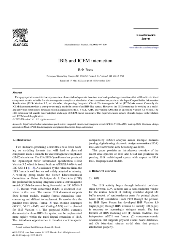 (PDF) IBIS and ICEM interaction