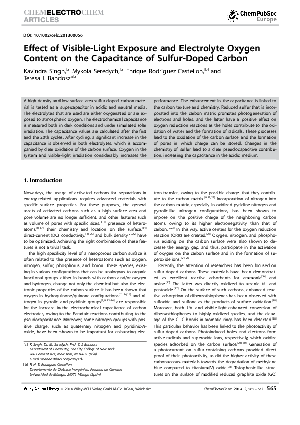(PDF) Effect of Visible-Light Exposure and Electrolyte Oxygen Content on the Capacitance of ...