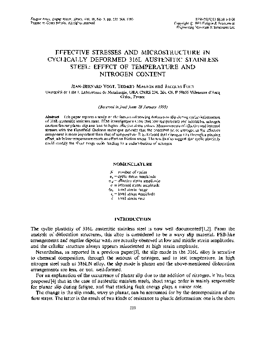 (PDF) Effective Stresses and Microstructure in Cyclically Deformed 316L ...
