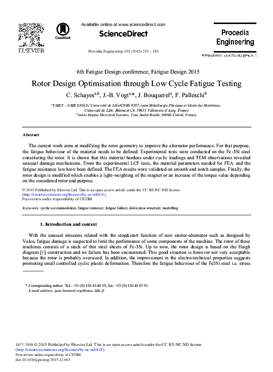 (PDF) Rotor Design Optimisation through Low Cycle Fatigue Testing