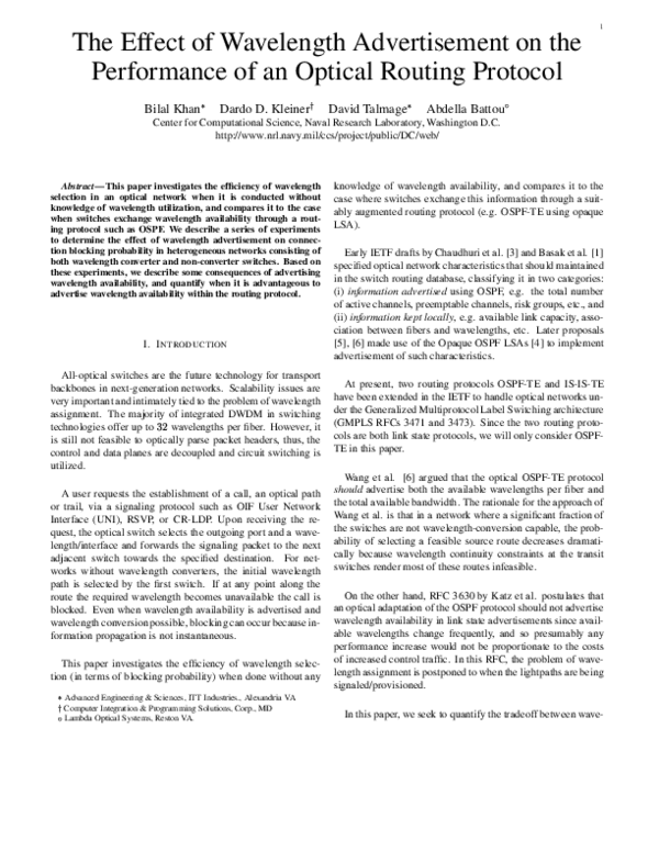 (PDF) The effect of wavelength advertisement on the performance of an ...