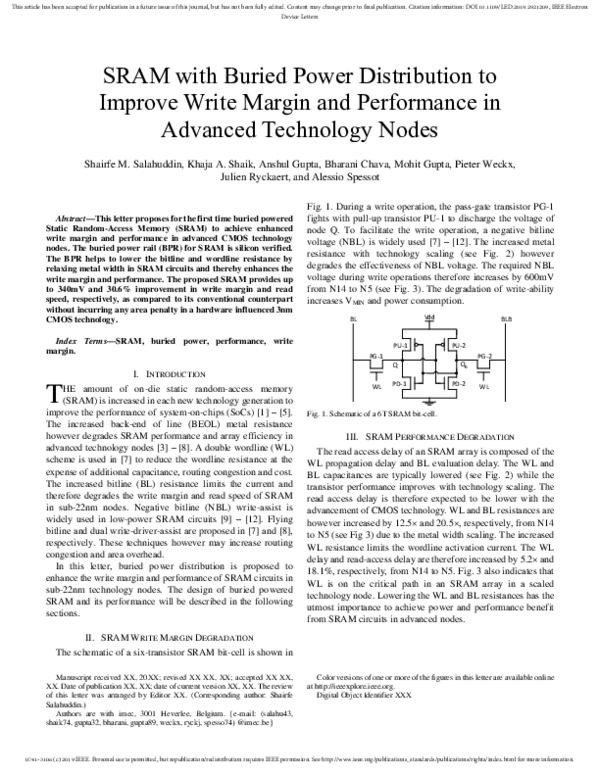 (PDF) SRAM With Buried Power Distribution to Improve Write Margin and ...