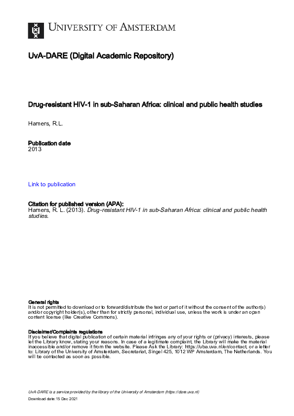 (PDF) Dried Fluid Spots for HIV Type-1 Viral Load and Resistance ...