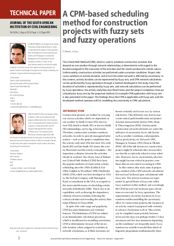 (PDF) A cPM-based scheduling method for construction projects with ...