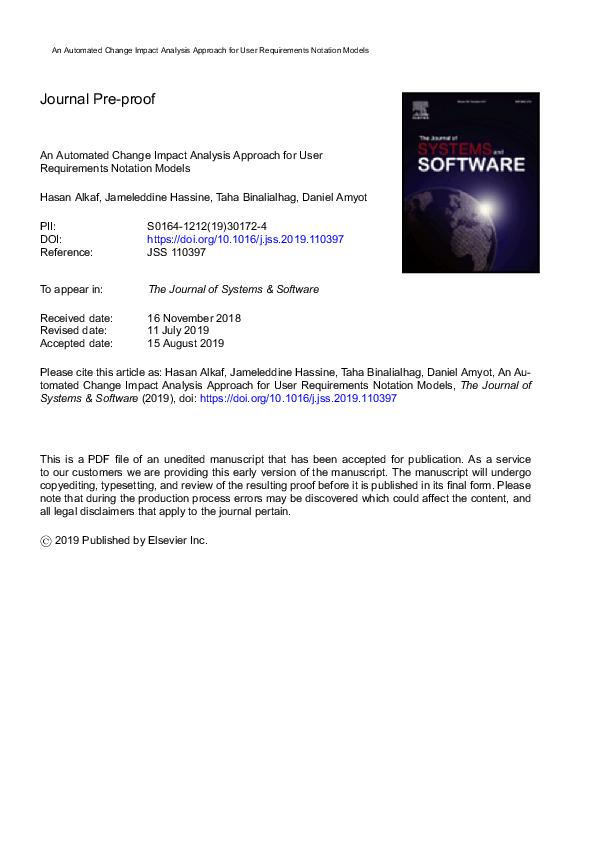 (PDF) An automated change impact analysis approach for User ...