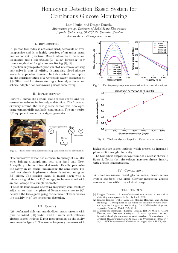 Pdf Homodyne Detection Based System For Continuous Glucose Monitoring
