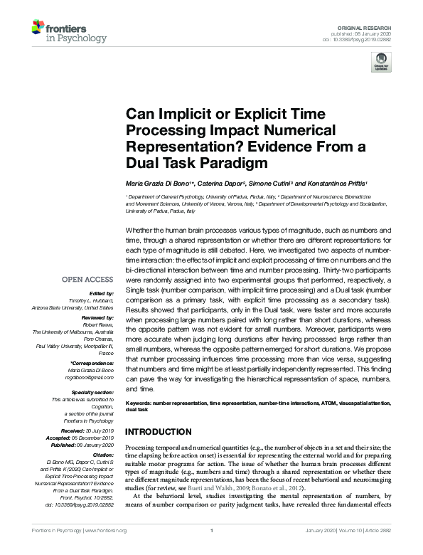 (PDF) Can Implicit or Explicit Time Processing Impact Numerical Representation? Evidence From a ...