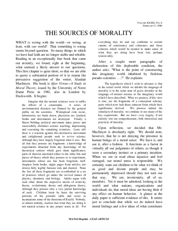 (PDF) The Sources of Morality
