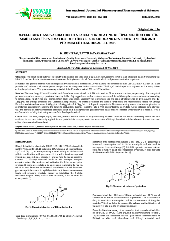 (PDF) DEVELOPMENT AND VALIDATION OF STABILITY INDICATING RP-HPLC METHOD FOR THE SIMULTANEOUS ...