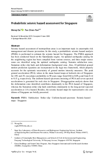 (PDF) Probabilistic seismic hazard assessment for the sliding displacement and liquefaction ...