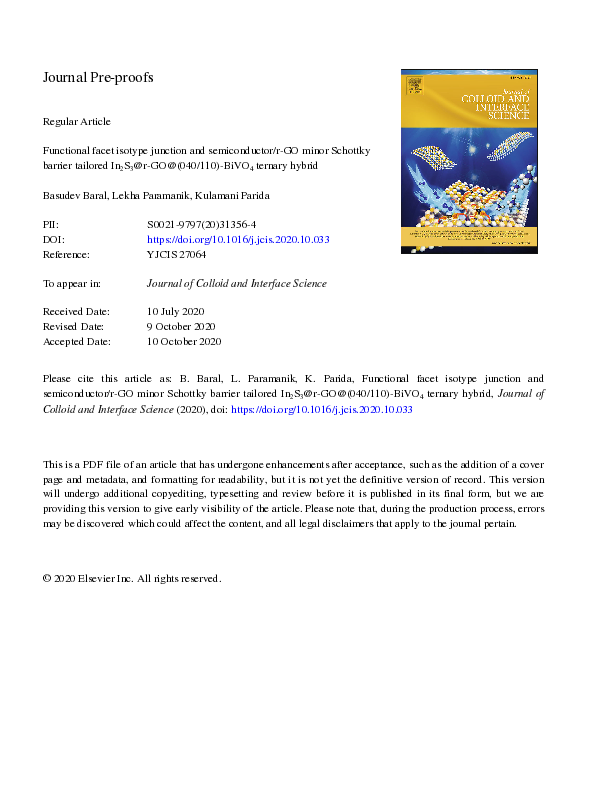 (PDF) Functional facet isotype junction and semiconductor/r-GO minor ...