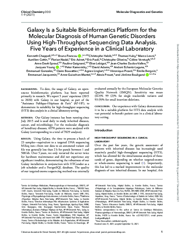Pdf Galaxy Is A Suitable Bioinformatics Platform For The Molecular Diagnosis Of Human Genetic