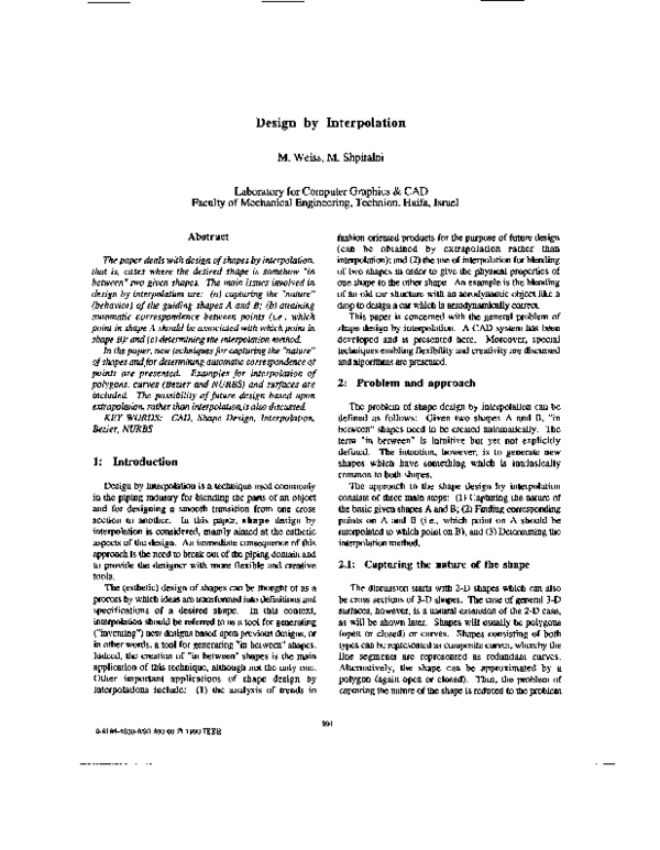 (PDF) Design by interpolation