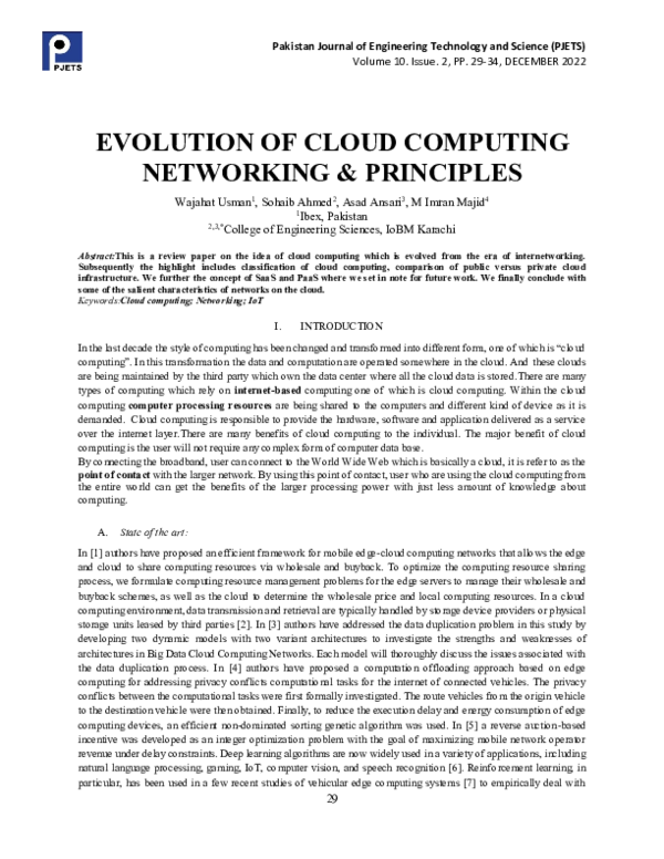 (PDF) The Evolution of Cloud Computing Networking & Principles