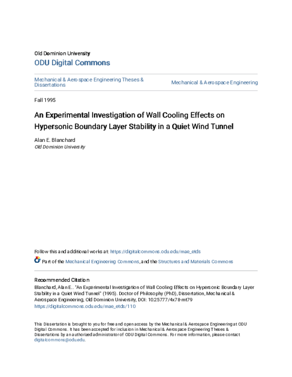 (PDF) An Experimental Investigation of Wall-Cooling Effects on ...