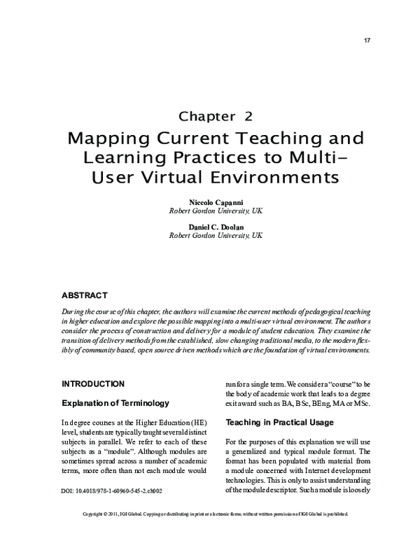 (PDF) Teaching Methods in Virtual Environments