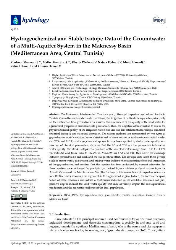 (PDF) Hydrogeochemical and Stable Isotope Data of the Groundwater of a ...