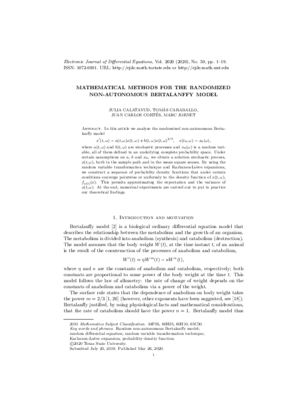 (PDF) Mathematical methods for the randomized non-autonomous ...
