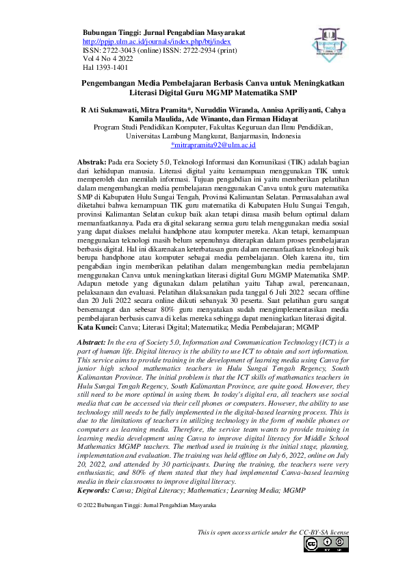 (PDF) Pengembangan Media Pembelajaran Berbasis Canva untuk Meningkatkan Literasi Digital Guru ...