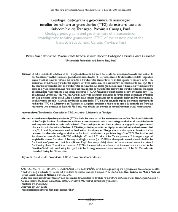 (PDF) Geologia, petrografia e geoquímica da associação tonalito ...