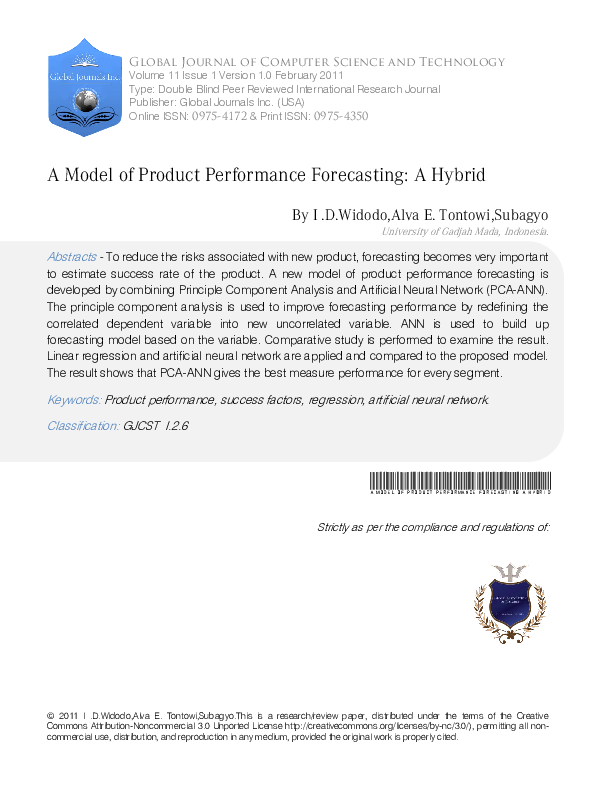 (PDF) A Model of Product Performance Forecasting: A Hybrid