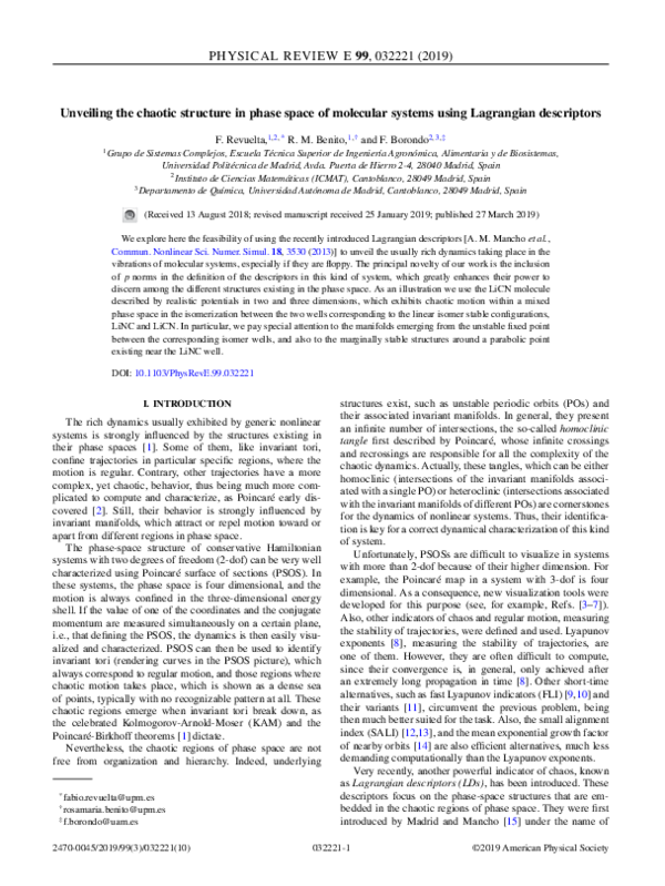 (PDF) Unveiling the chaotic structure in phase space of molecular systems using Lagrangian ...