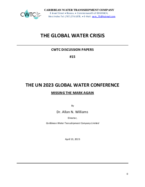 (PDF) THE GLOBAL WATER CRISIS