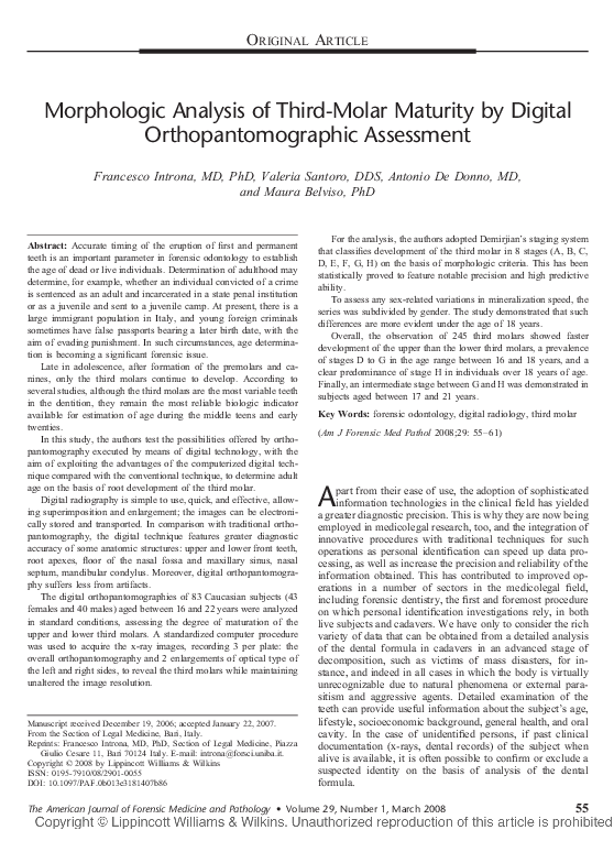 (PDF) Morphologic Analysis of Third-Molar Maturity by Digital ...