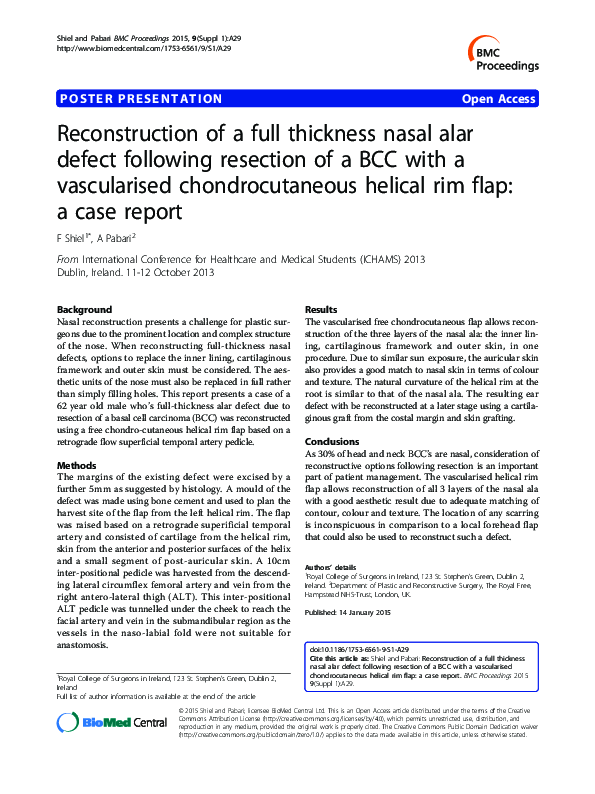 (PDF) Reconstruction of Full-Thickness Nasal Alar Defects Using ...