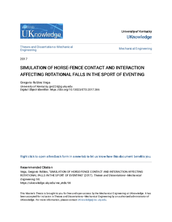 (PDF) Simulation of Horse-Fence Contact and Interaction Affecting ...