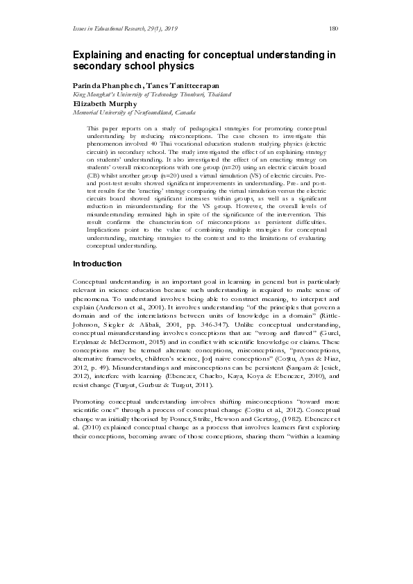 (PDF) Explaining and enacting for conceptual understanding in secondary ... (PDF) Explaining and enacting for conceptual understanding in secondary ...