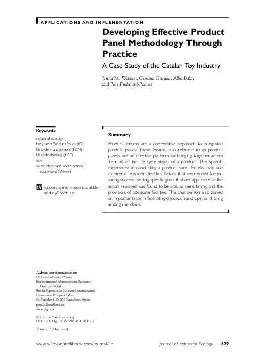 (PDF) Developing Effective Product Panel Methodology Through Practice