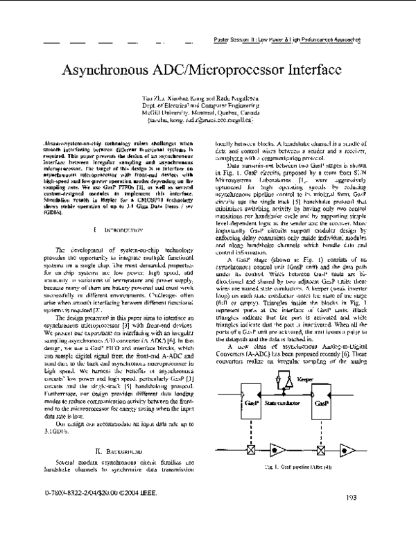 (PDF) Asynchronous ADC/microprocessor interface