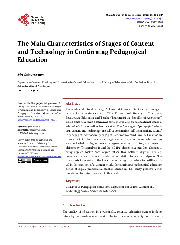 (PDF) The Main Characteristics of Stages of Content and Technology in ...