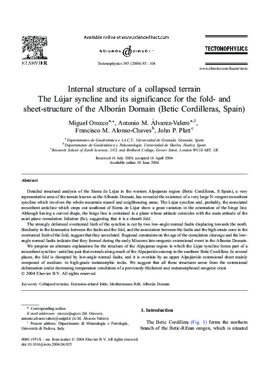 (PDF) Internal structure of a collapsed terrain