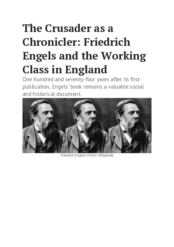 (PDF) The Crusader as a Chronicler : Friedrich Engels and the Working ...