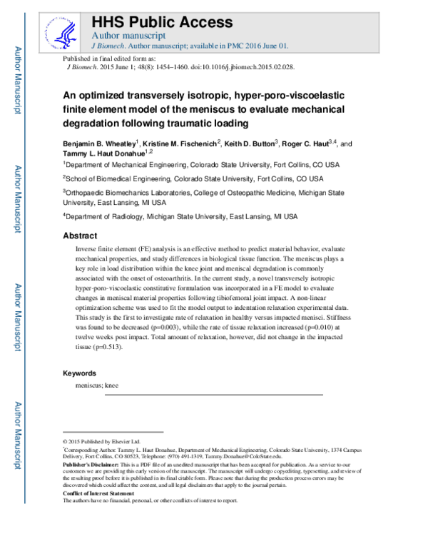 Pdf An Optimized Transversely Isotropic Hyper Poro Viscoelastic