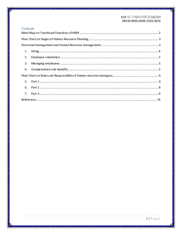 (PDF) Human Resource Management - Mind Map on Traditional Functions of HRM