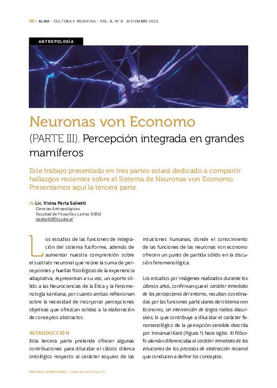 (PDF) Neuronas von Economo III parte (ALMA 2022)