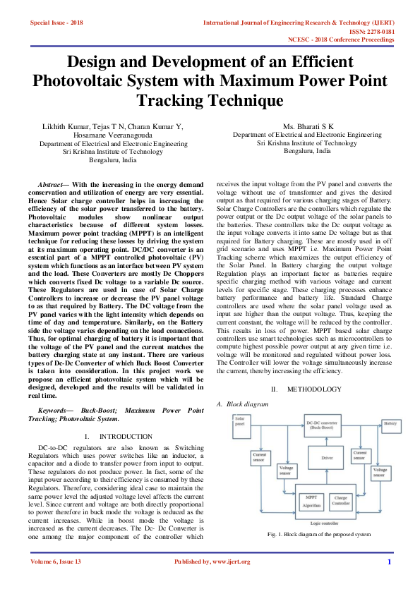 (PDF) Design and Development of an Efficient Photovoltaic System with Maximum Power Point ...